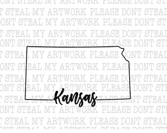 Cursive Kansas Svg | Etsy UK