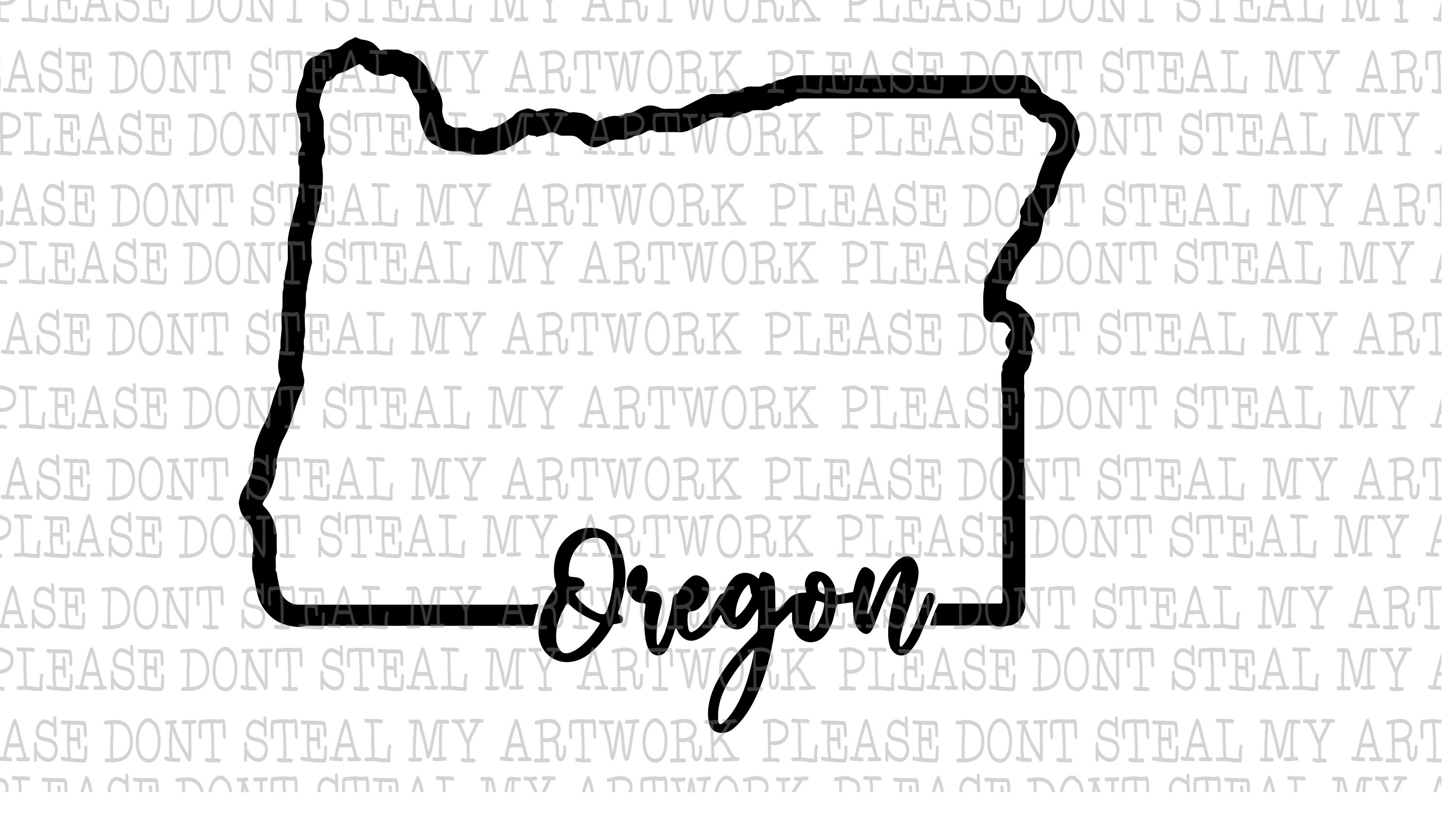 Oregon Cursive Outline Digital File Transparent PNG BONUS SVG | Etsy