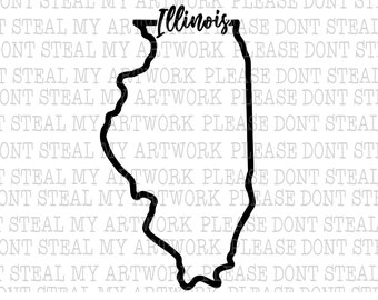 Illinois Outline Svg | Etsy