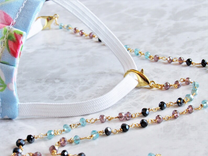 Gemstone Face Mask Chain Necklace, Trendy Boho Gemstone, Unique Girl ...
