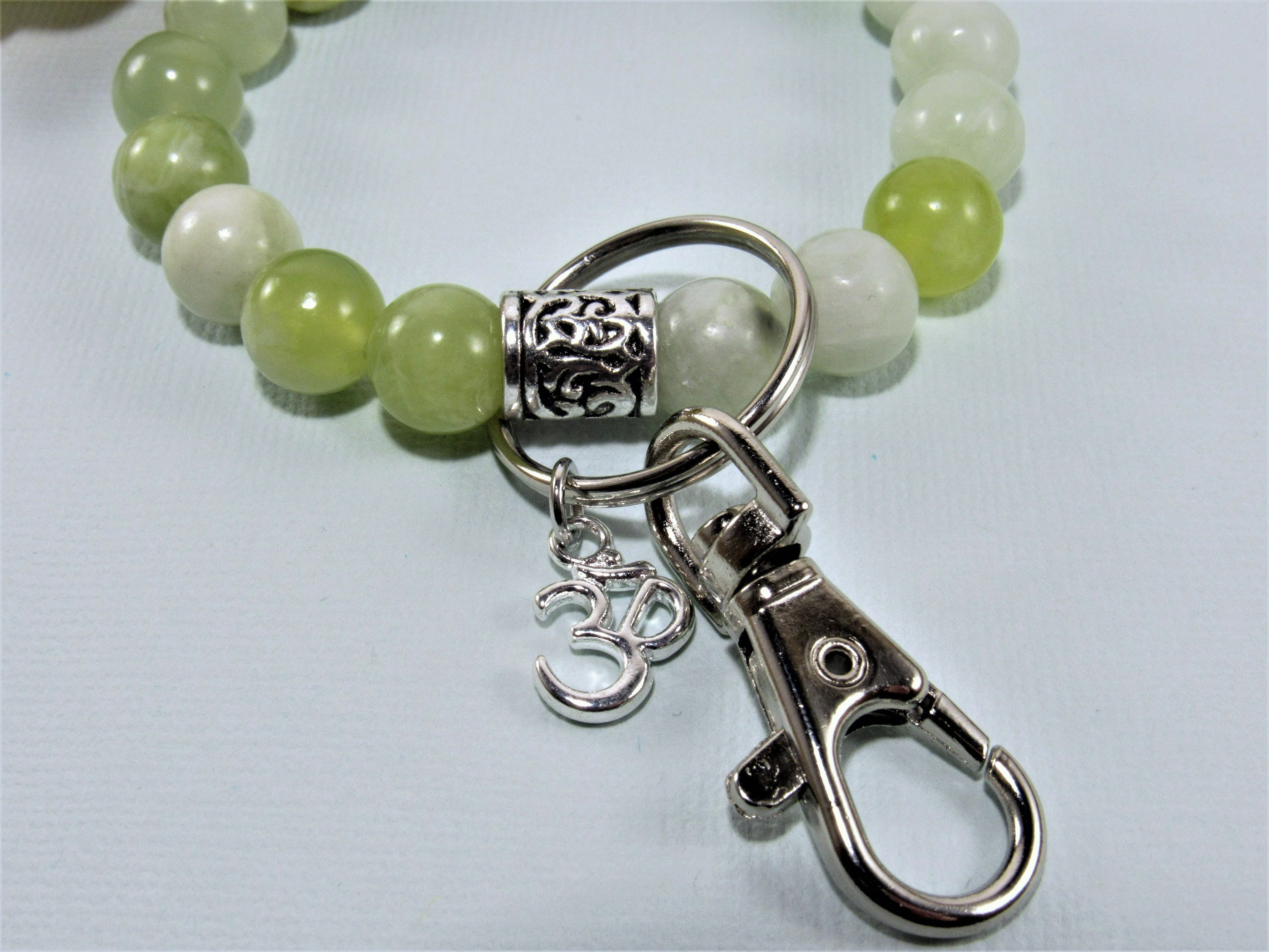 Jade Gemstone Yoga Keychain Good Luck Gift Protection Stone | Etsy