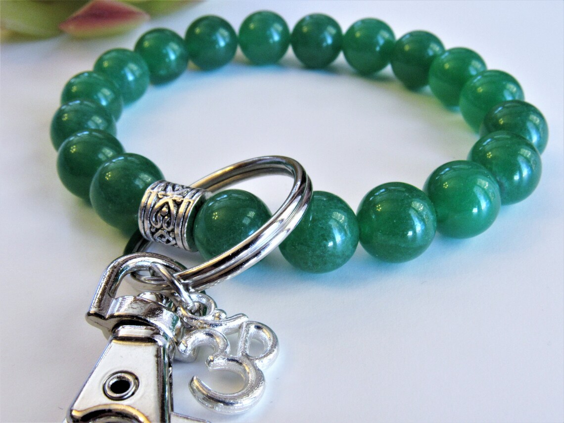 Good Luck Jade Keychain Bracelet Green Malaysian Jade Beaded - Etsy