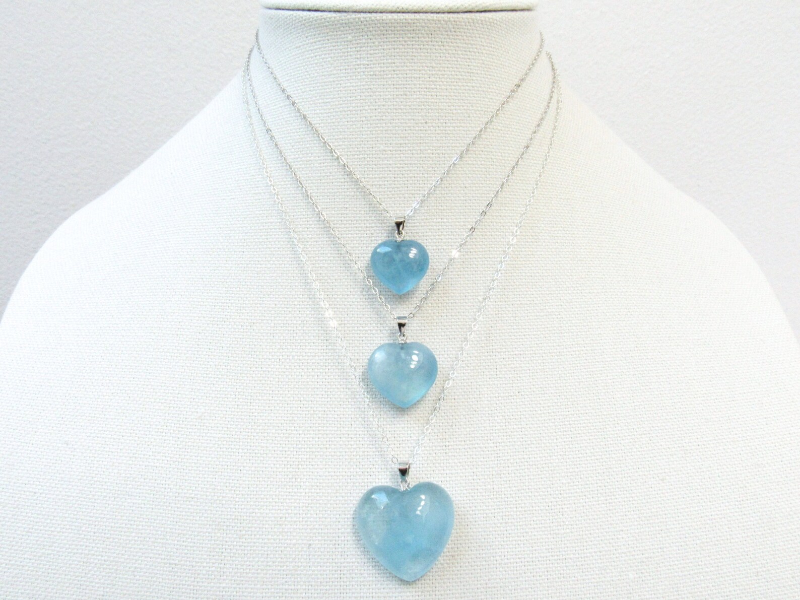 AAA Natural Aquamarine Heart Necklace, Aquamarine Pendant, March ...
