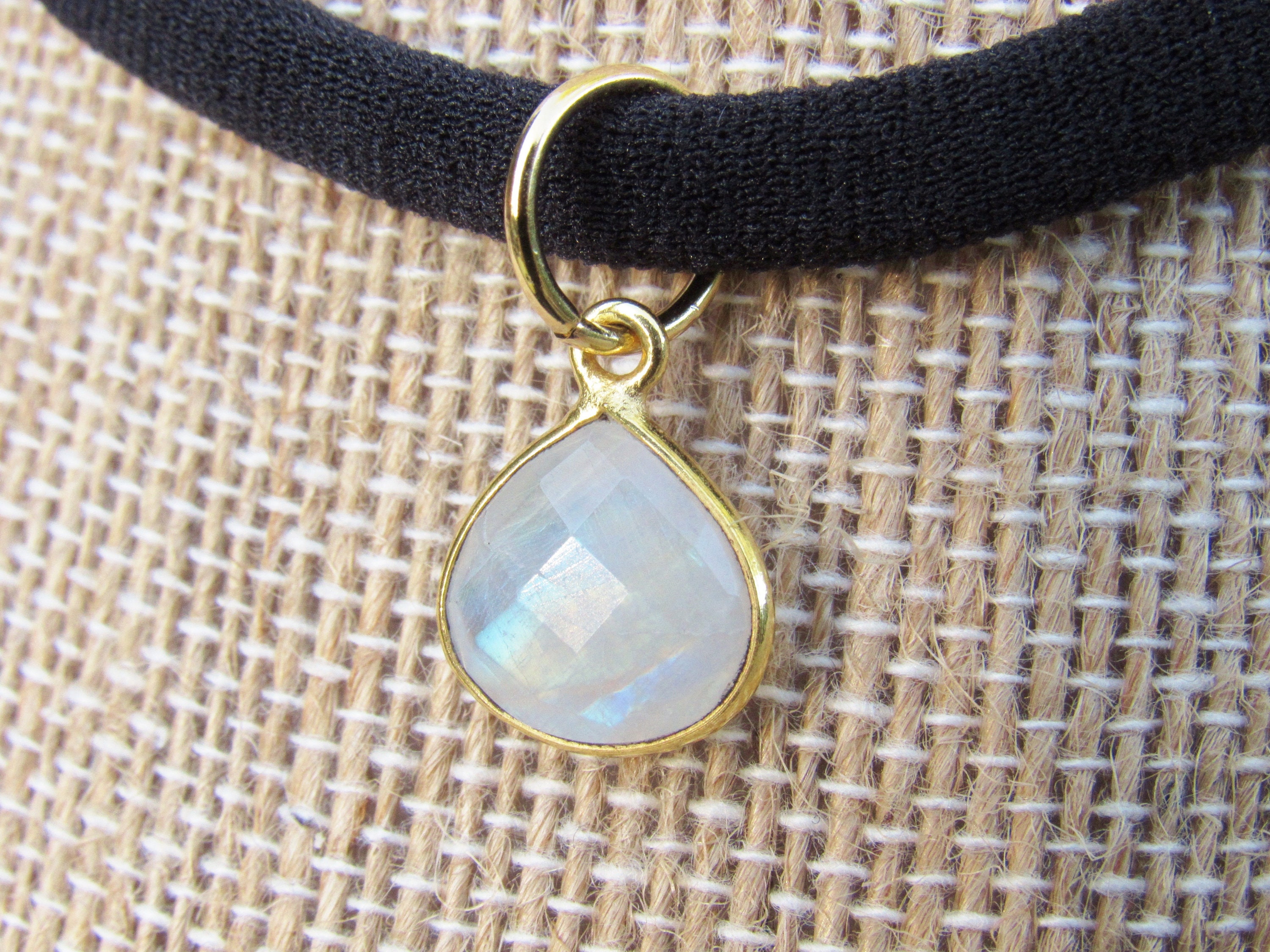 RAINBOW MOONSTONE Choker Dainty Gemstone Choker Nylon - Etsy Ireland