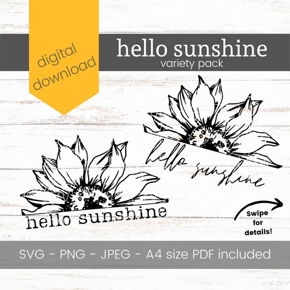 SVG Cut File HELLO SUNSHINE Sunflower Multi Image | Etsy