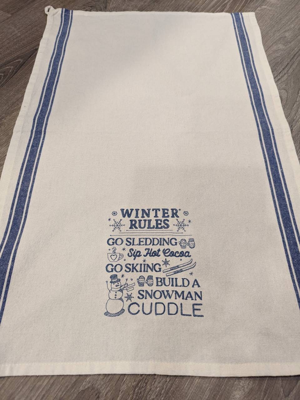 Winter Towels, Embroidered Kitchen Towel, Winter Landscape, Deer, Fox ...