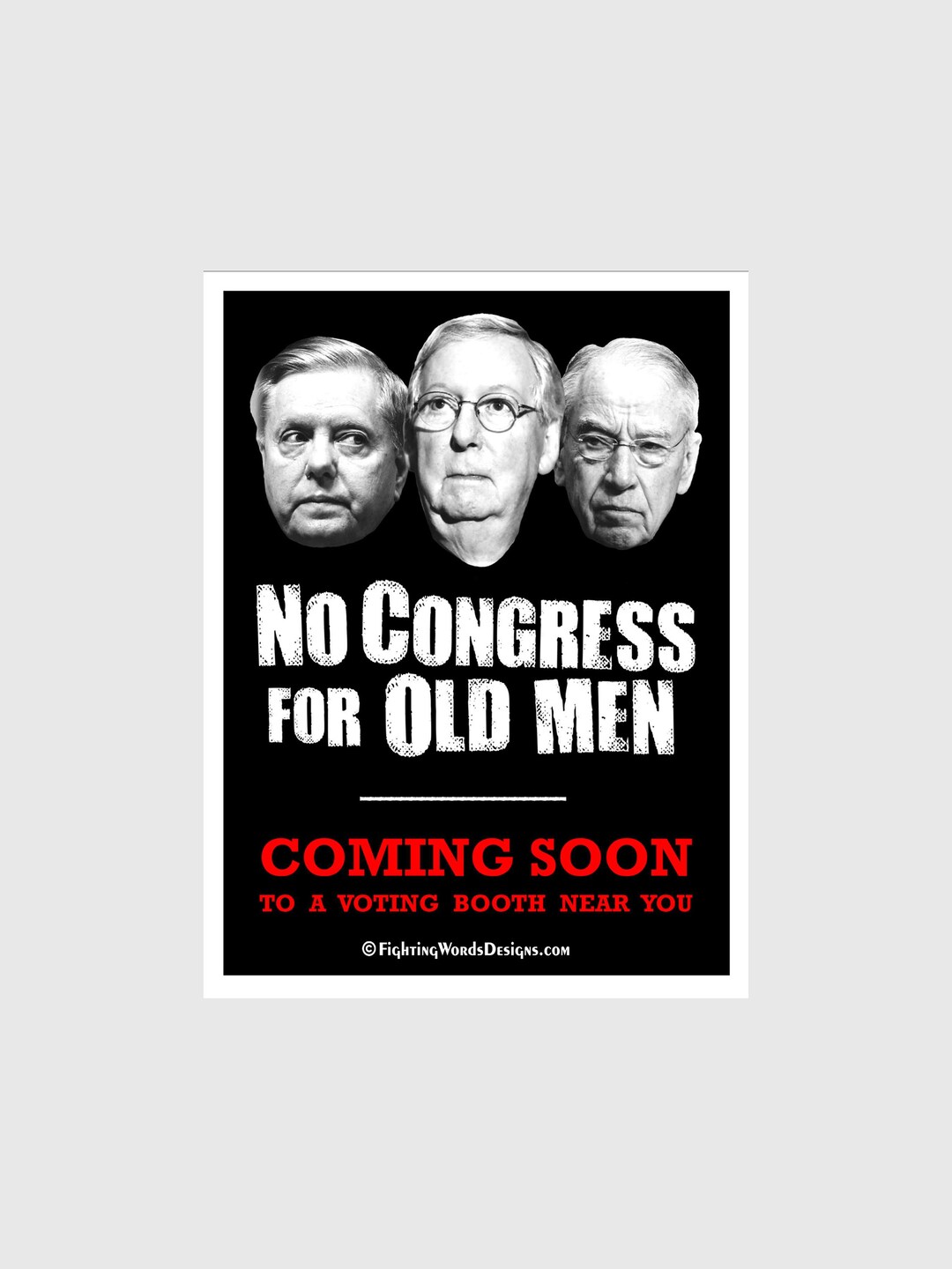 No Congress for Old Men Sticker: Political Satire Laptop Decal - Vote ...