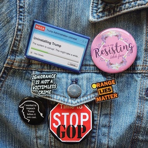 Time to Stop GOP Sign Pinback Button, Political Activist Pin, Anti ...