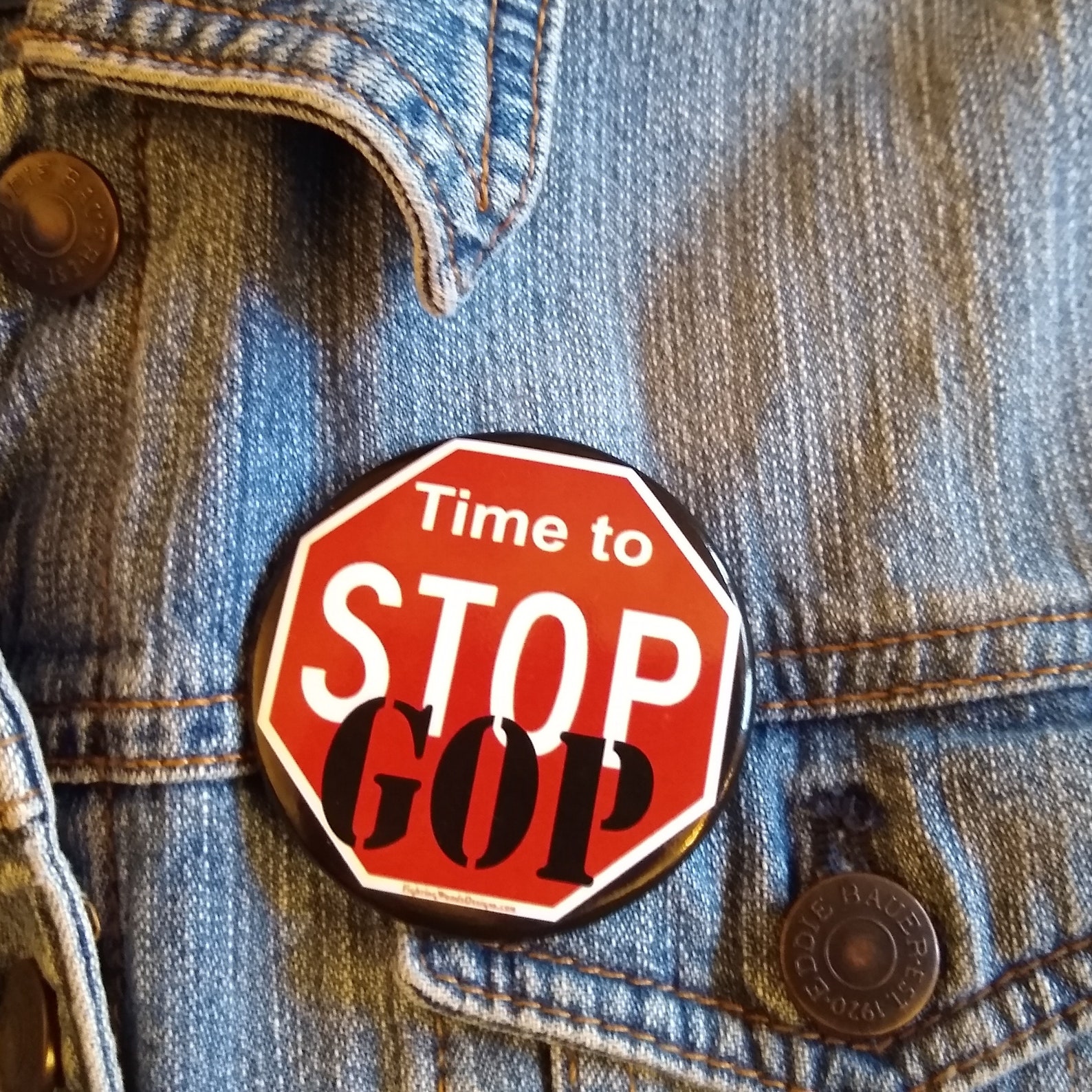 Time to Stop GOP Sign Pinback Button political pin anti | Etsy