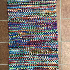 Rug, Recycled Cotton Twined Rugs Rag Rugs 48x25 1/2. - Etsy