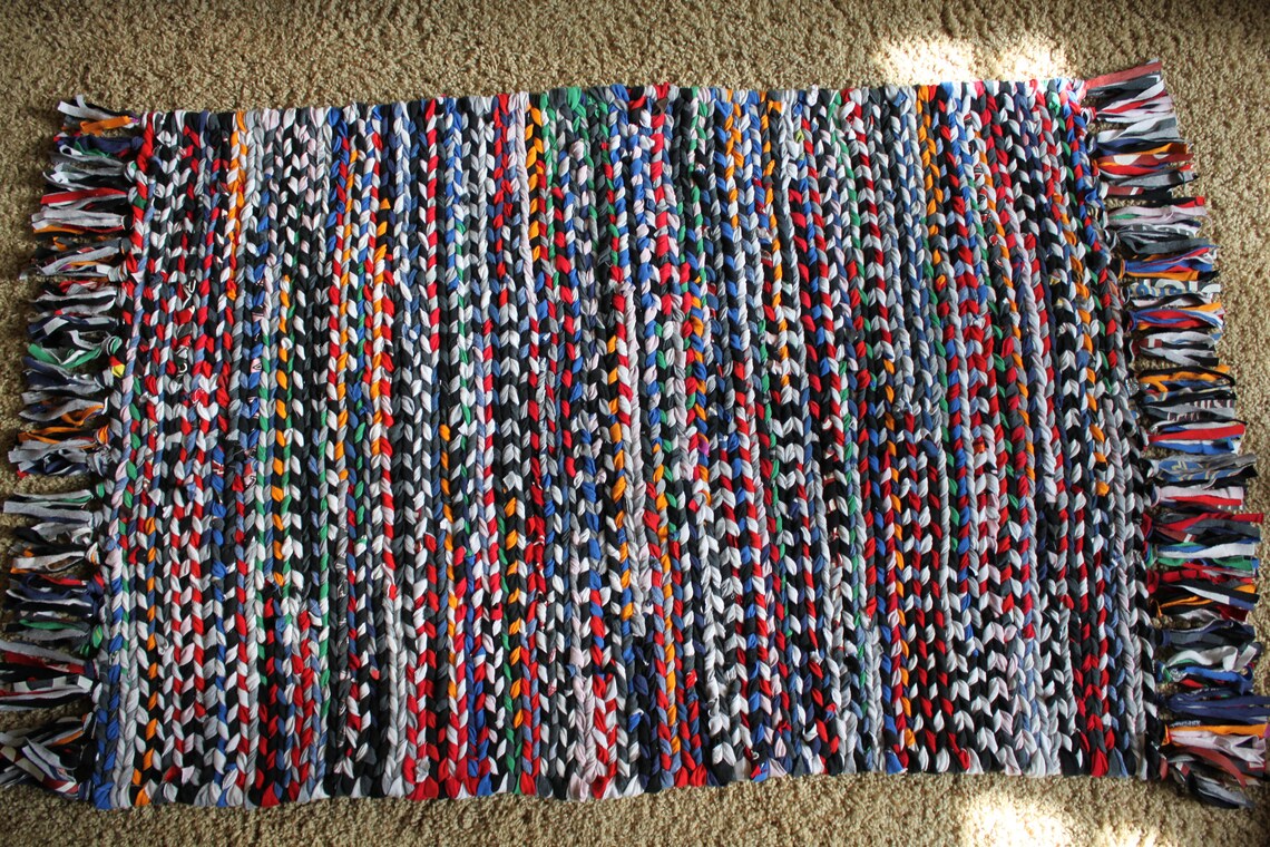 Rug Custom T-shirt Rug Recycled Cotton Twined Rug Rag | Etsy