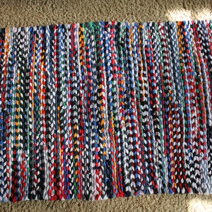 Rug, Custom T-shirt Rug- Recycled Cotton Twined Rug- Rag Rug-48"x25 1/2 ...