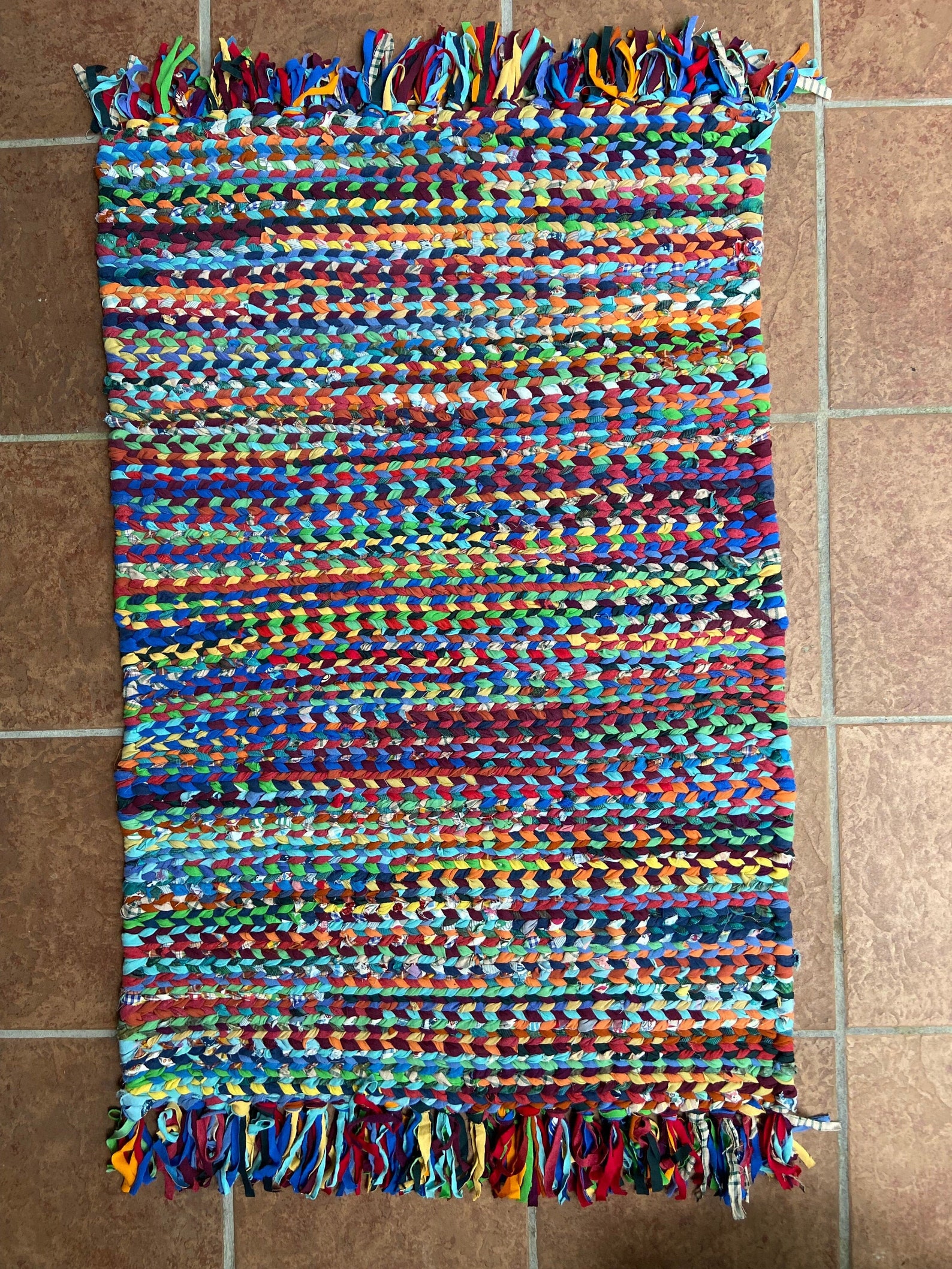 Rug, Recycled Cotton Twined Rugs Rag Rugs 48x25 1/2. - Etsy