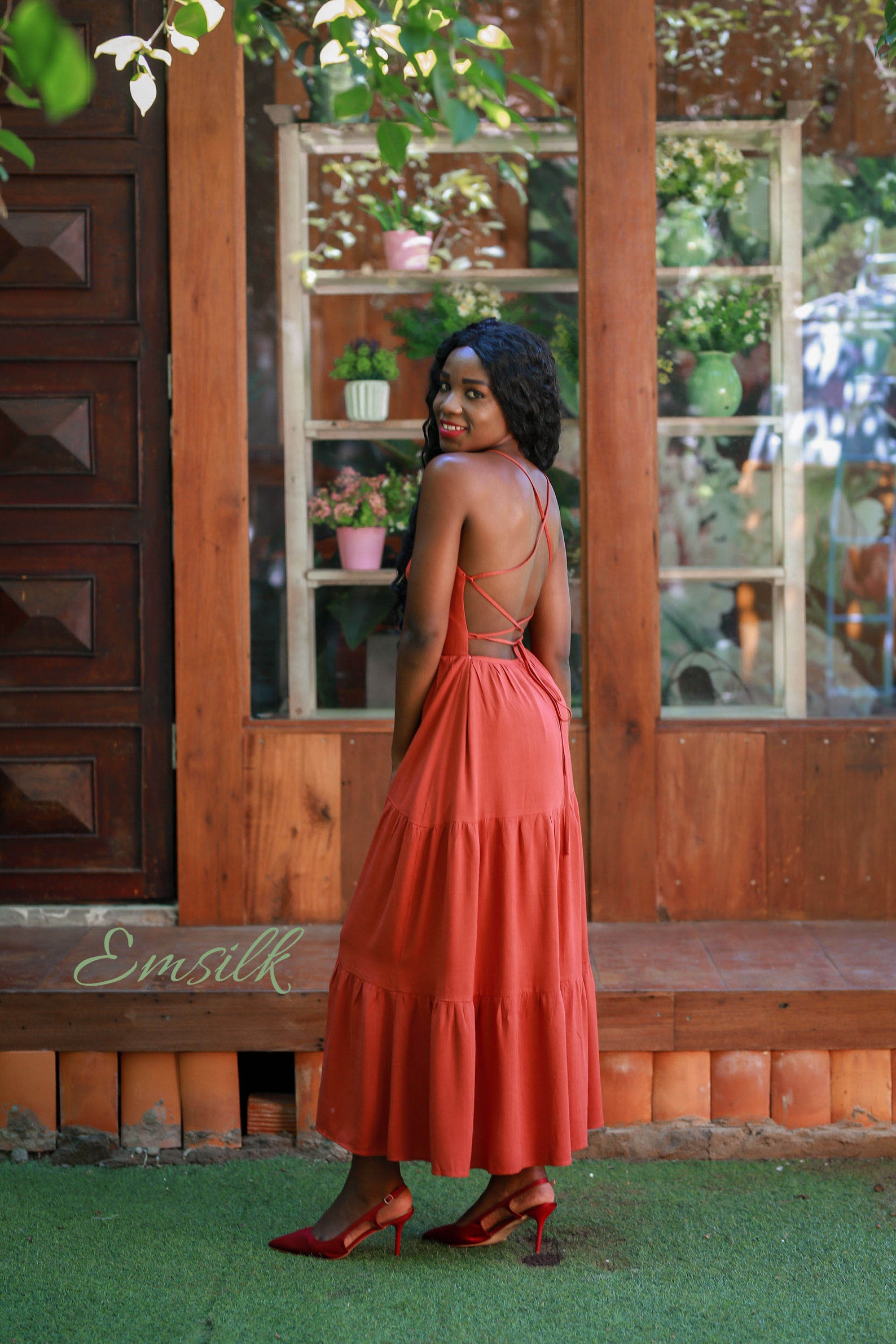 Rust Orange Backless Linen Dress /linen Summer Dress/ Washed - Etsy