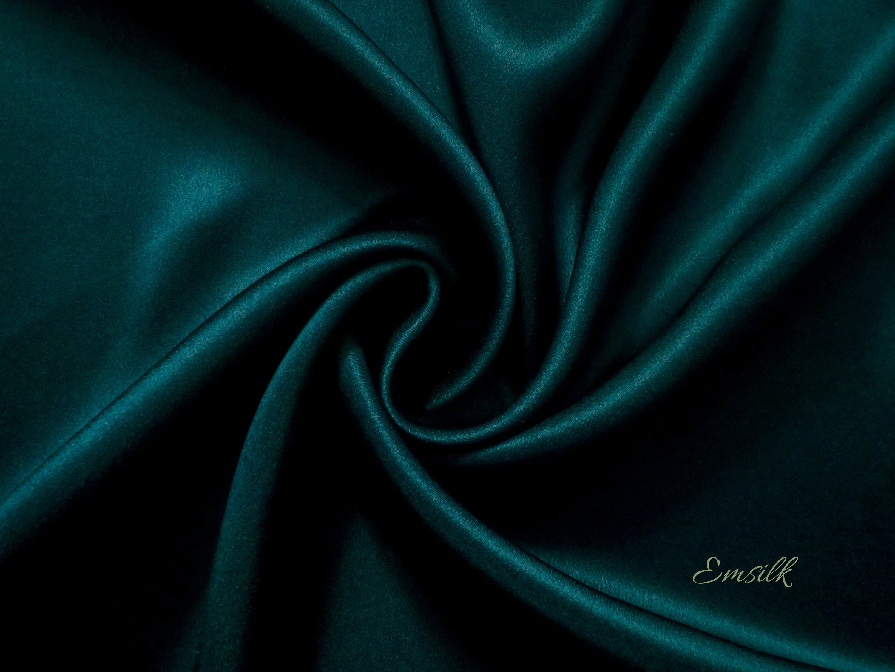 Teal 100 % Pure Charmeuse Silk/ Pure Mulberry Silk Fabric by - Etsy