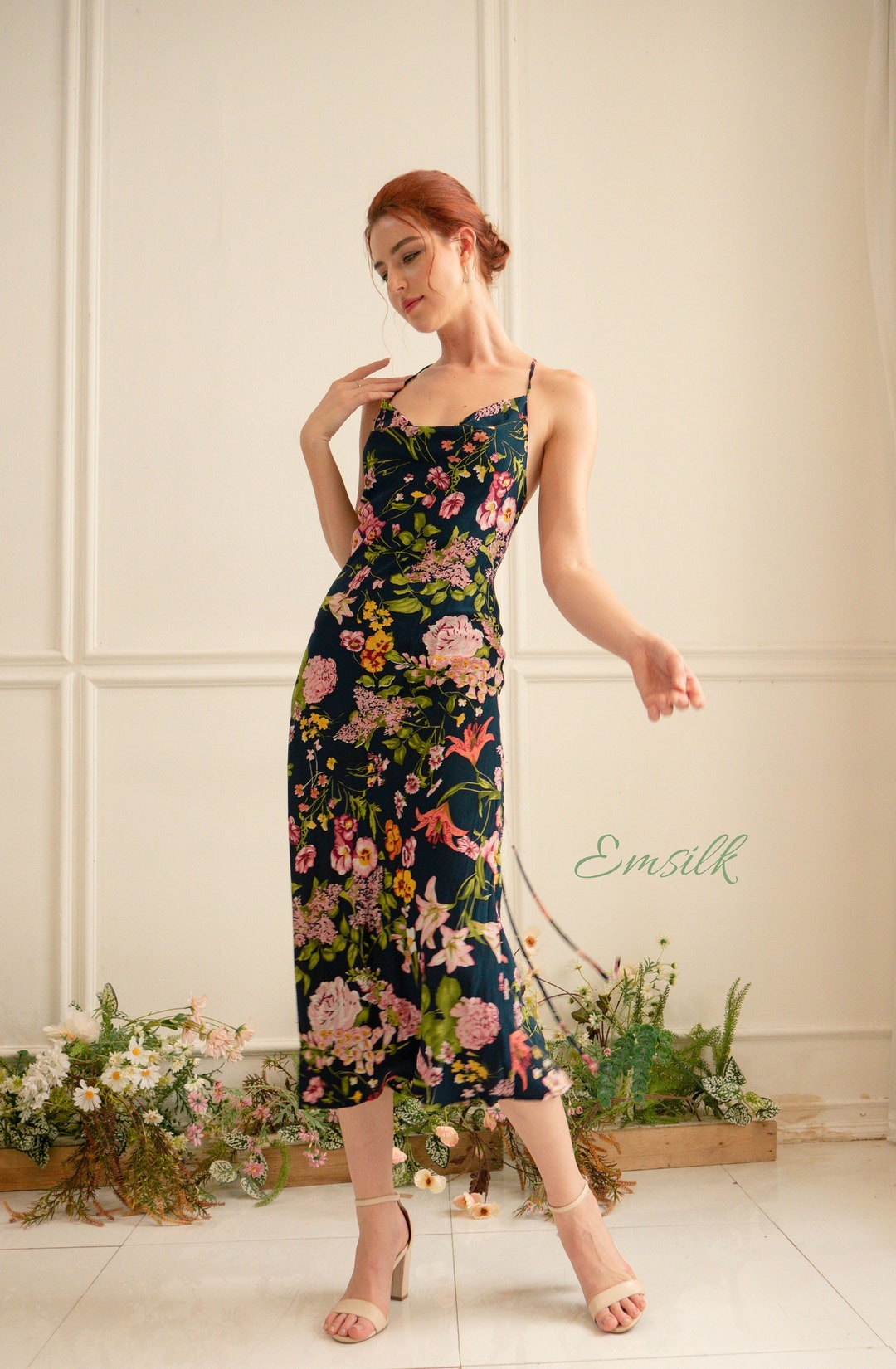 Floral Print Pure Silk Cdc/luxury 100% Pure Mulberry Silk/women Silk ...