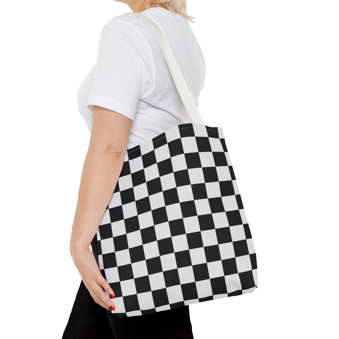 Checkerboard Tote Bag Bold & Stylish All-over Print Tote Durable ...