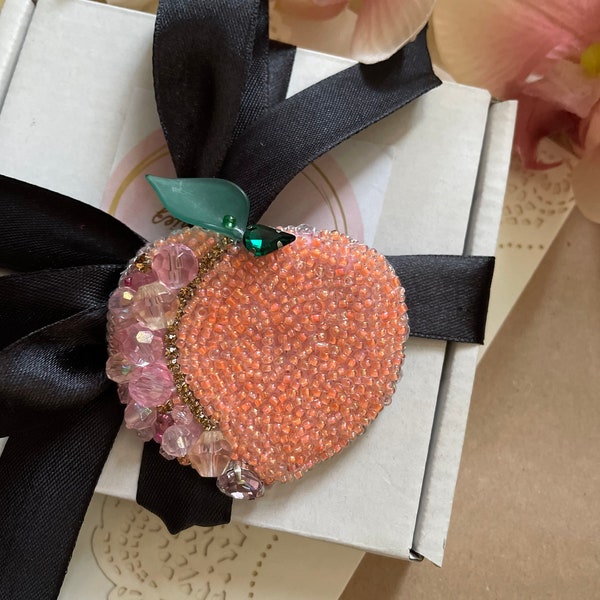 Peach Brooch - Etsy UK