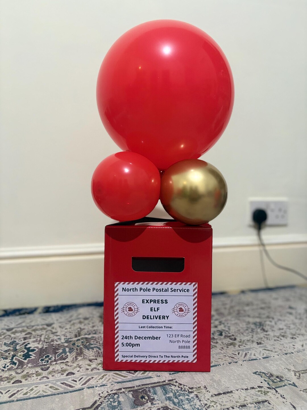 Christmas Elf Arrival Box Kit – North Pole Mailbox Style With Balloons ...