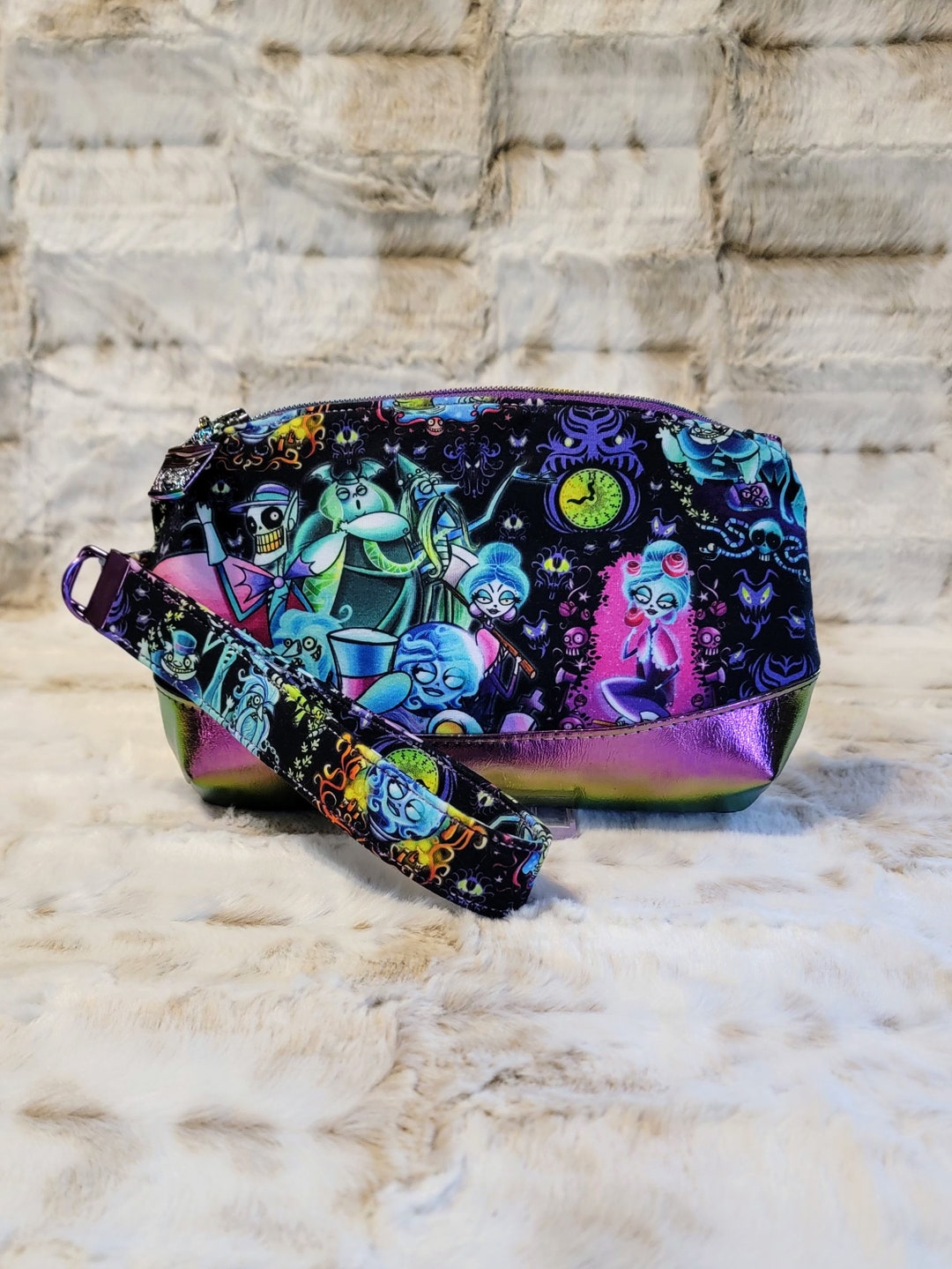 Handmade Wristlet Clutch With Removal Strap, Haunted Mansion Themed ...