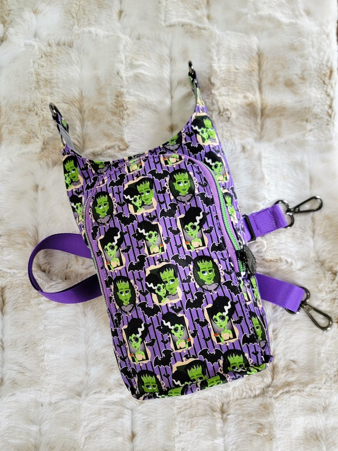 H2O2GO Frankenstein Monster and His Bride Purple Custom Fabric Print ...