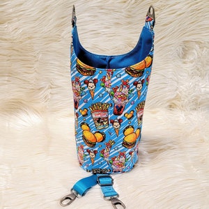 H2GO Sling Bag Snacks Themed Fabric, H2O2GO Water Bottle Carrier ...