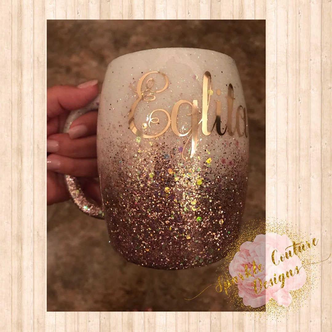Glitter Stainless Steel Coffee Mugs by Sparkle Couture Designs - Etsy