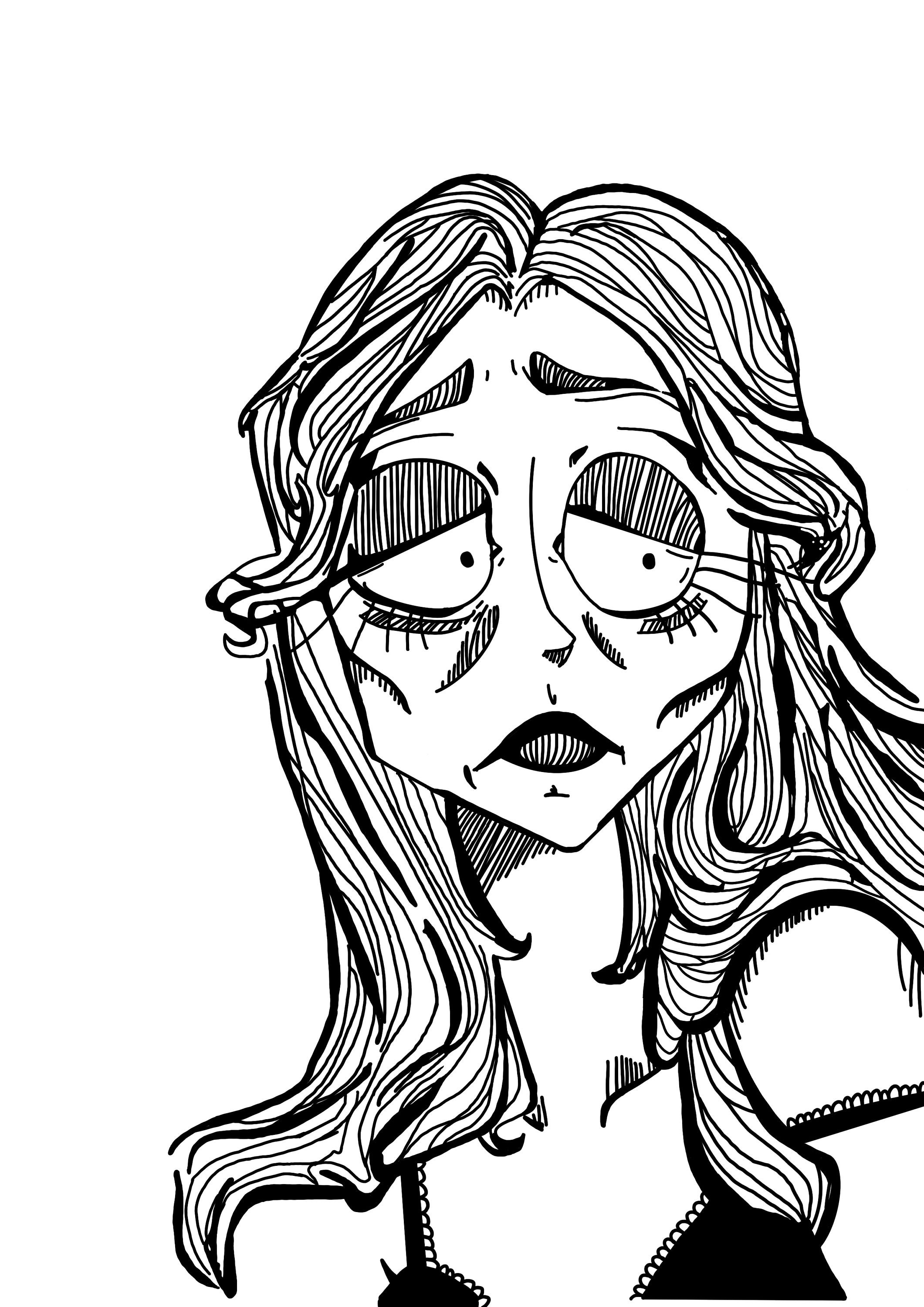 Sad Girl Print - Etsy