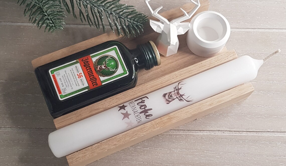 Geschenkset - mit Hirsch und Kerze - Ideal zum Wichteln und als kleines ...