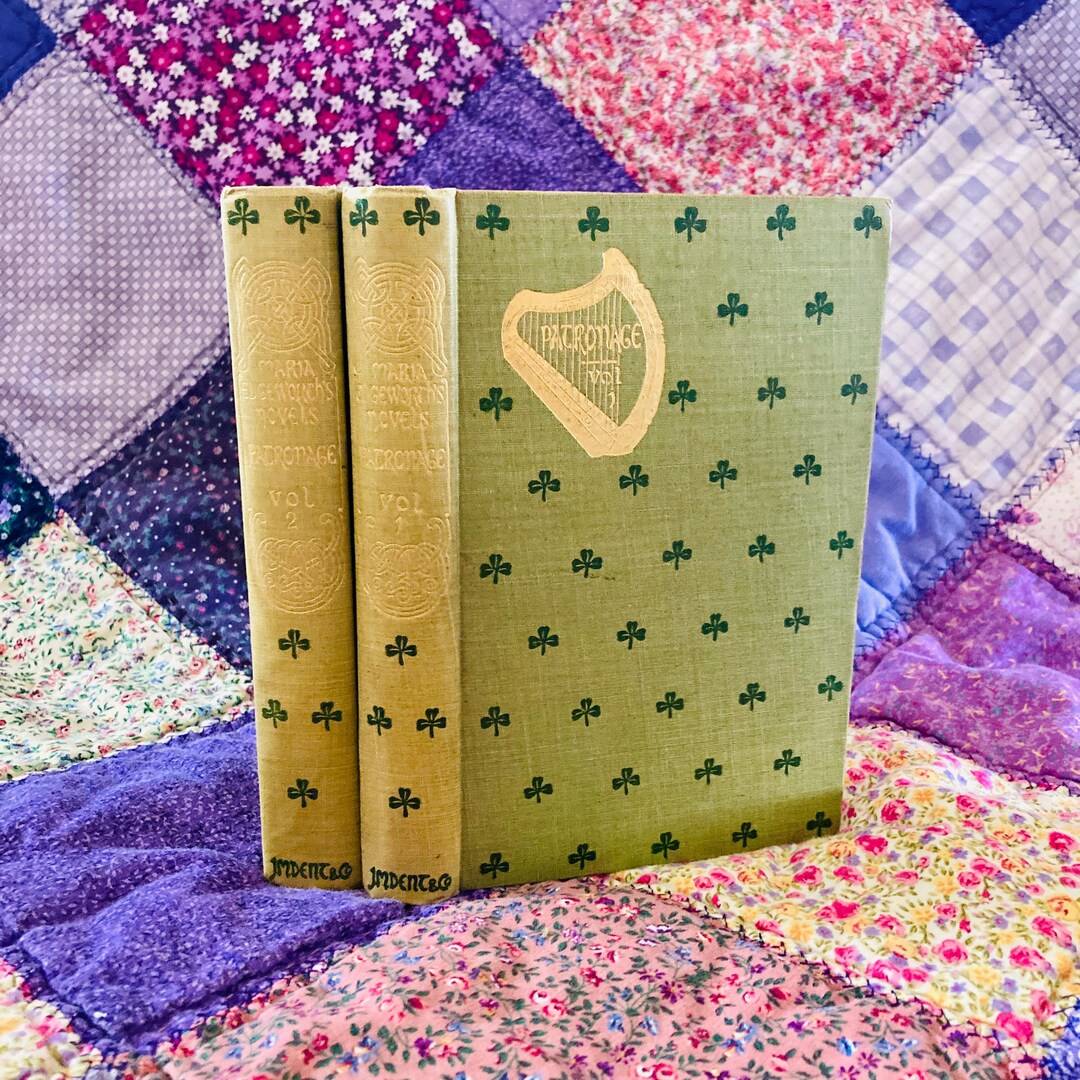 1893 Patronage by Maria Edgeworth Green Floral Shamrock Irish Victorian ...