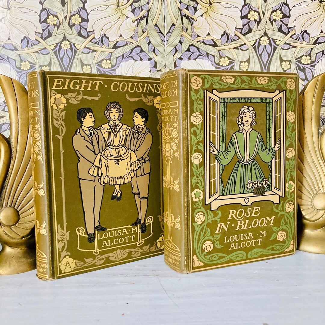 1909 Eight Cousins & 1911 Rose in Bloom by Louisa May Alcott SET of 2 Vintage Classic Books ...