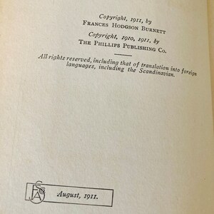 1911 the Secret Garden by Frances Hodgson Burnett Published by ...