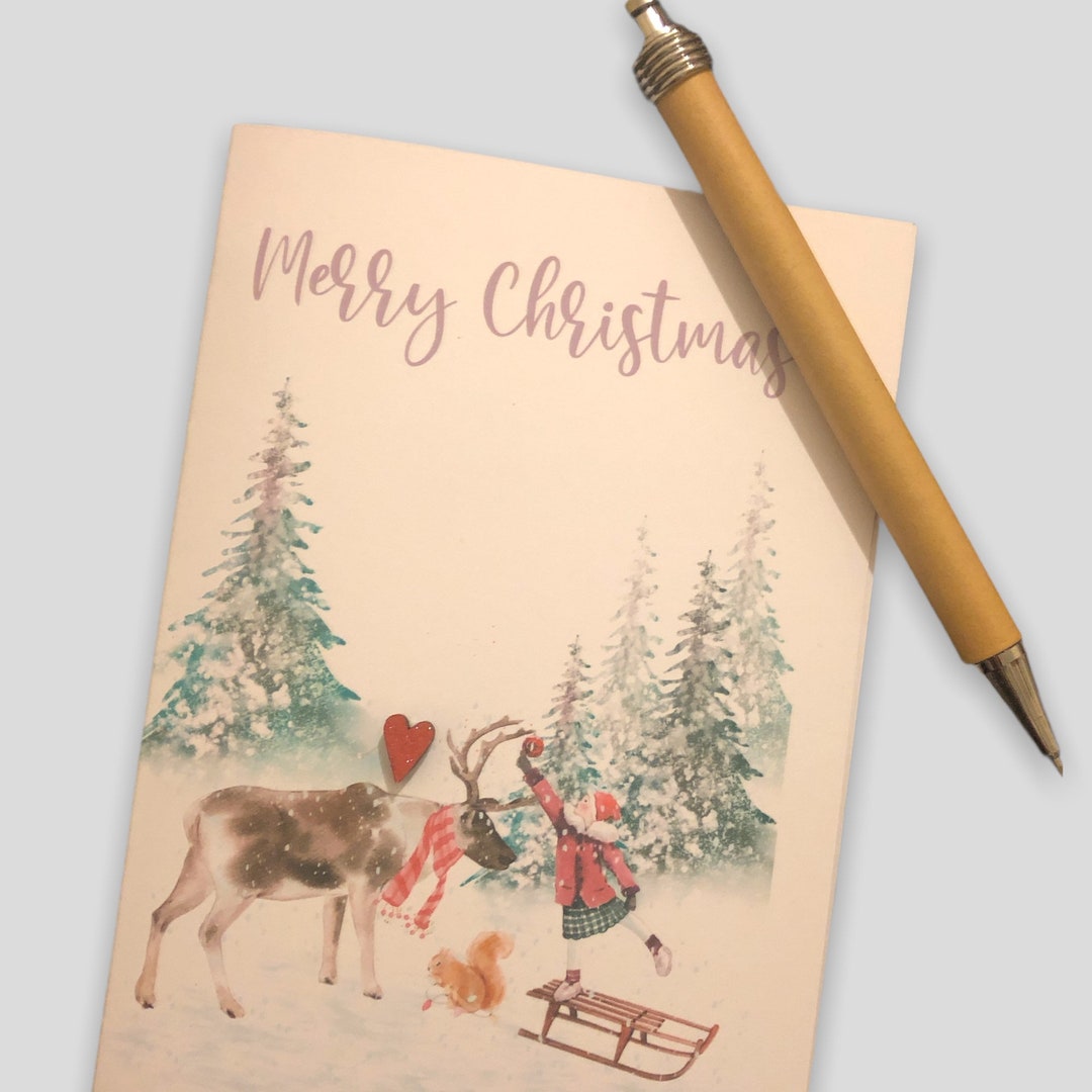 Personalised Reindeer Christmas Card for Kids Personalised - Etsy