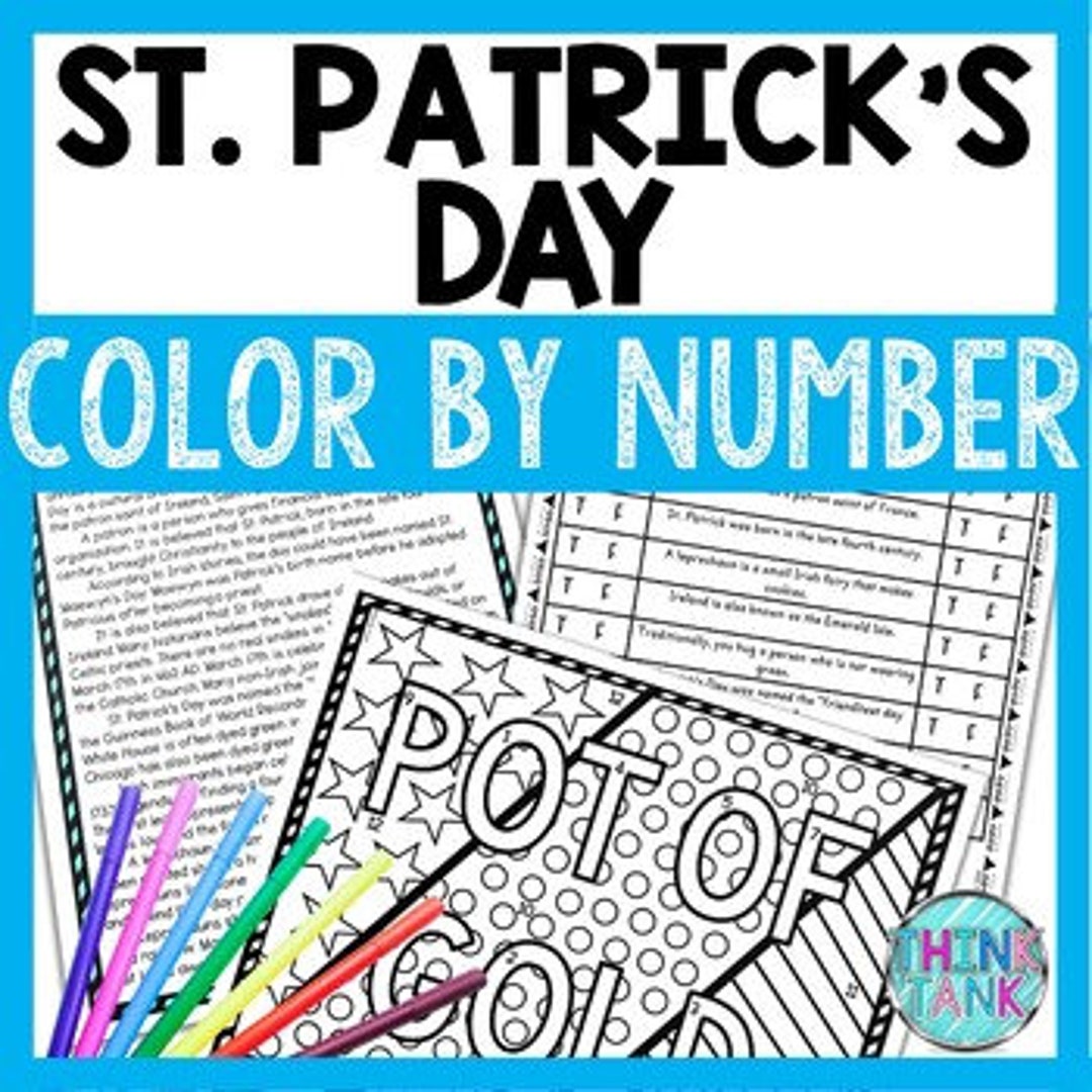 St. Patrick's Day Color by Number, Reading and Text Marking - Lesson ...