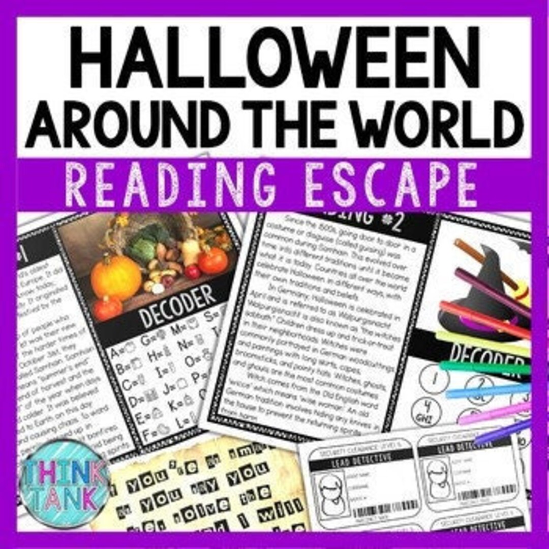 Halloween Around the World Reading Comprehension and Puzzle Escape Room ...