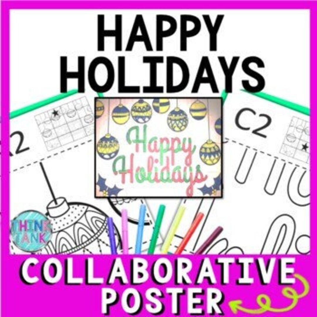 Happy Holidays Collaborative Poster - Team Work - Christmas Bulletin ...