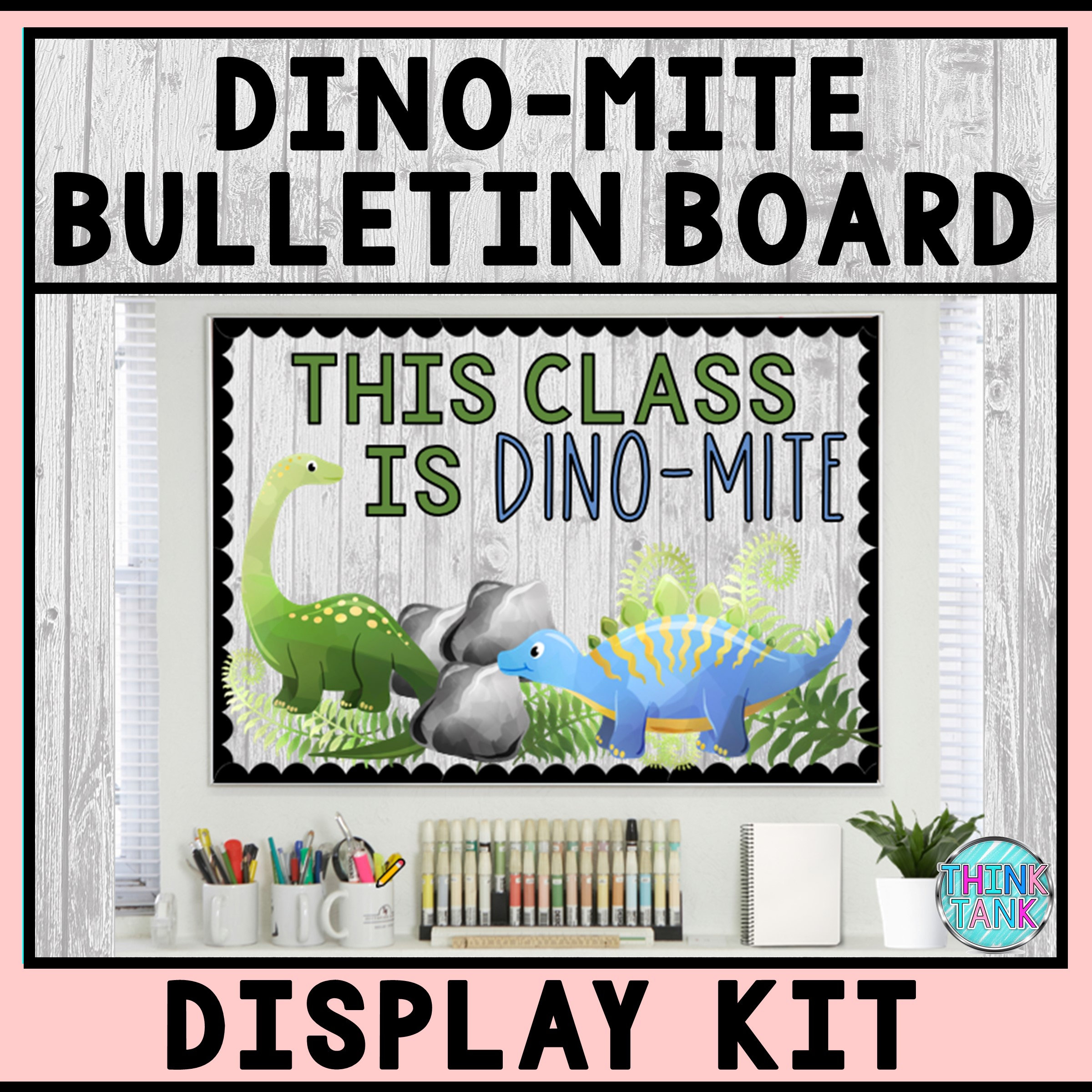 Office Christmas Dinosaur Theme Bulletin Board Kit Easy Holiday ...