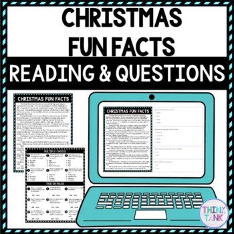Christmas Fun Facts DIGITAL Reading Passage & Questions - Self Grading ...