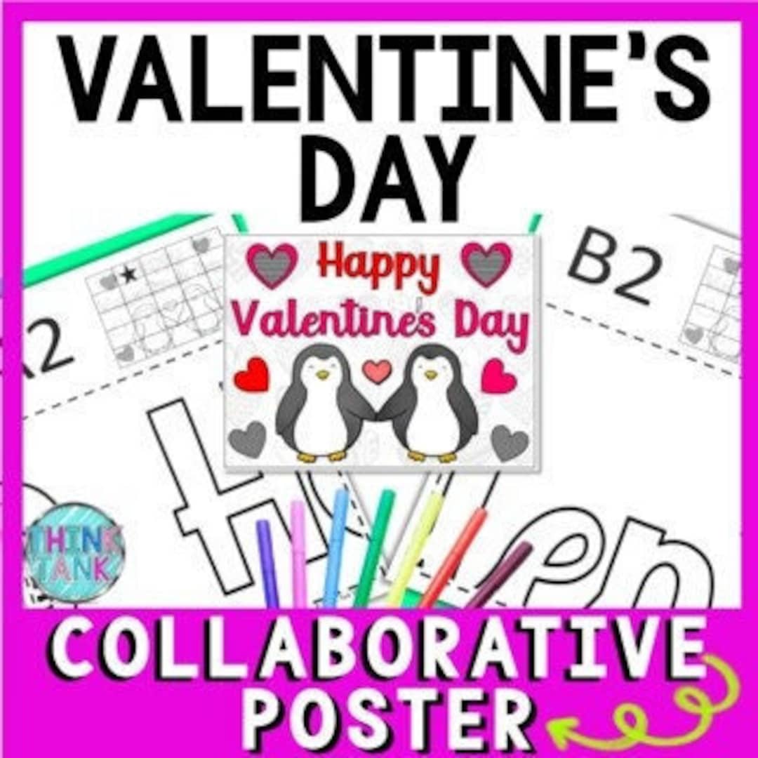 Valentine's Day Collaborative Poster - Team Work Activity - Bulletin ...
