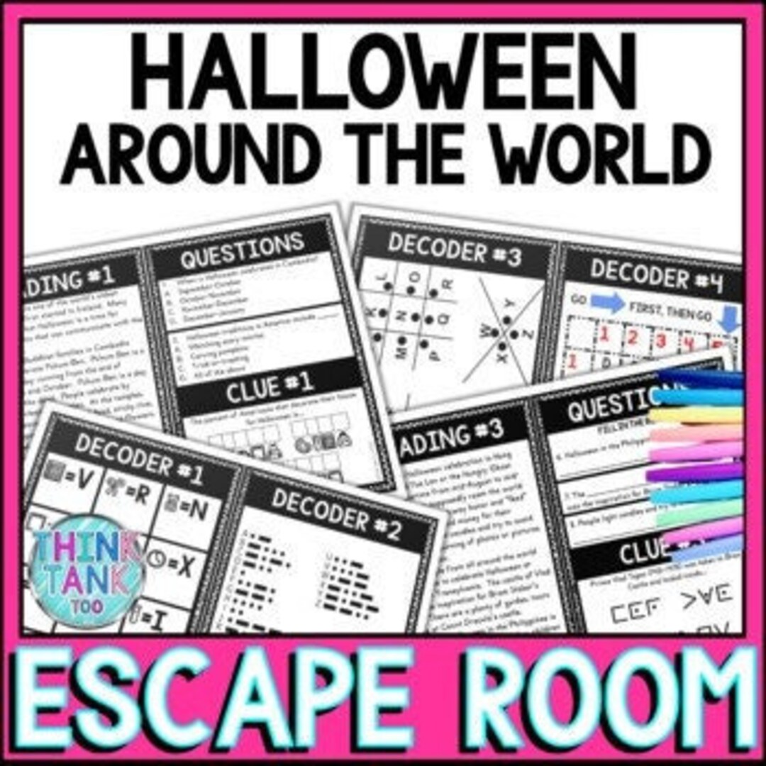 Halloween Around the World Escape Room Activity - Reading Challenge - Etsy