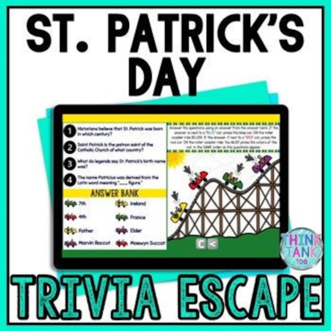 St. Patrick's Day Interactive Digital Trivia Escape Room - for Teachers ...