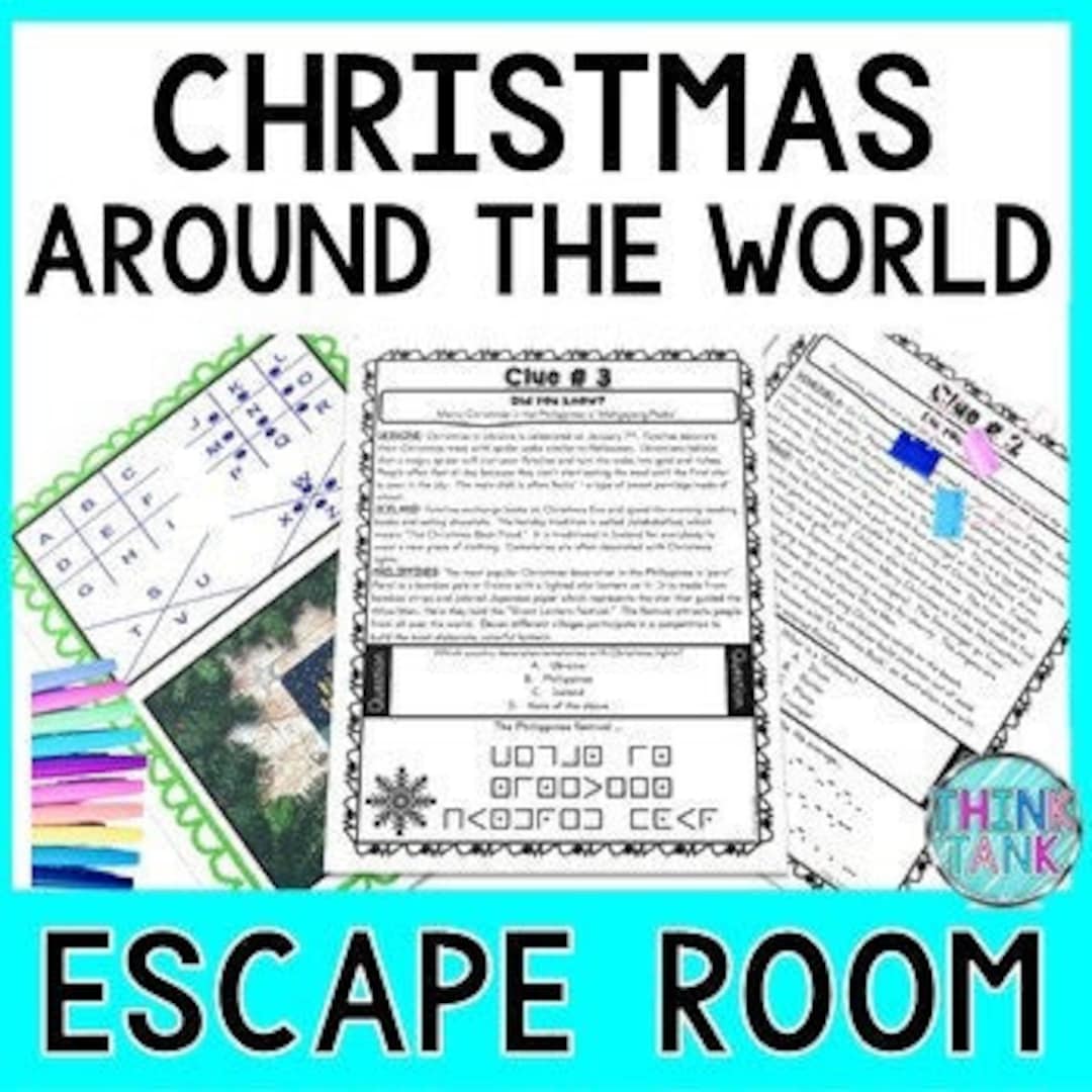 Christmas Around the World ESCAPE ROOM - Reading Comprehension - No ...