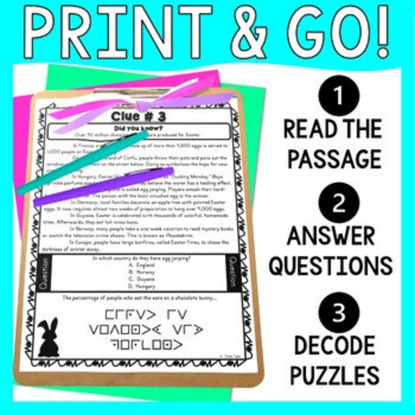 Easter ESCAPE ROOM - Reading Comprehension - Traditions Around the ...