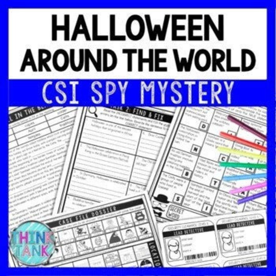 Halloween Around the World Reading Comprehension CSI Spy Mystery ...