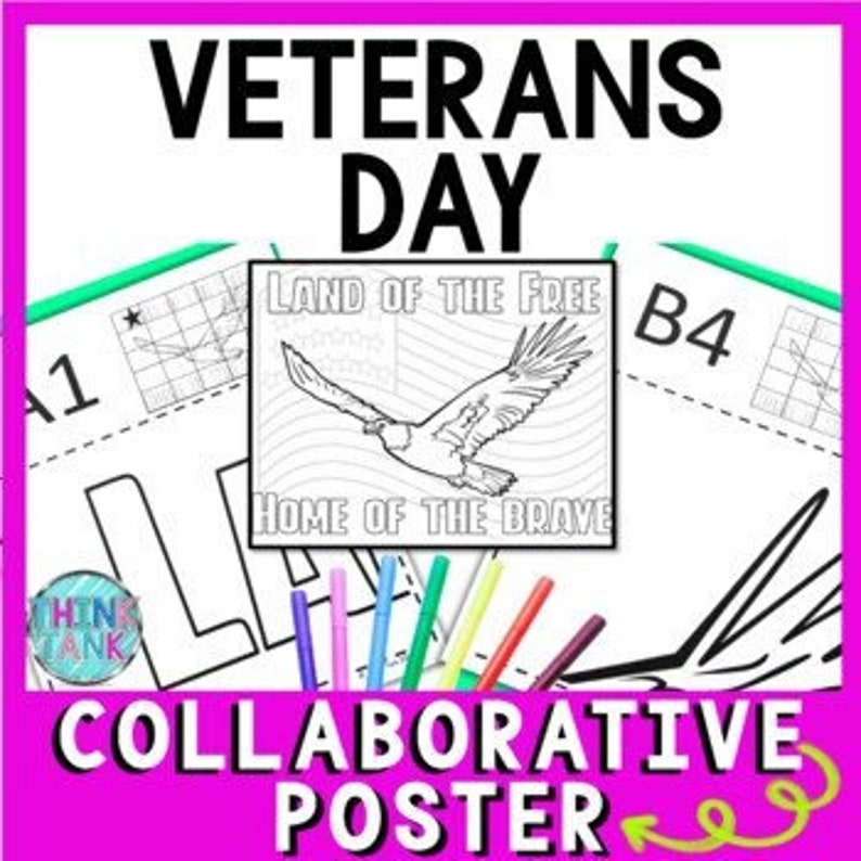 Veterans Day Collaborative Poster Team Work Memorial Day - Etsy