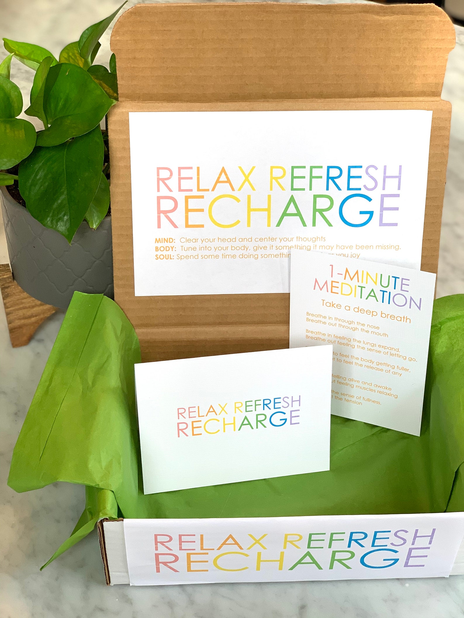 Relax Refresh Recharge Digital Download Gift Box Label & Card | Etsy