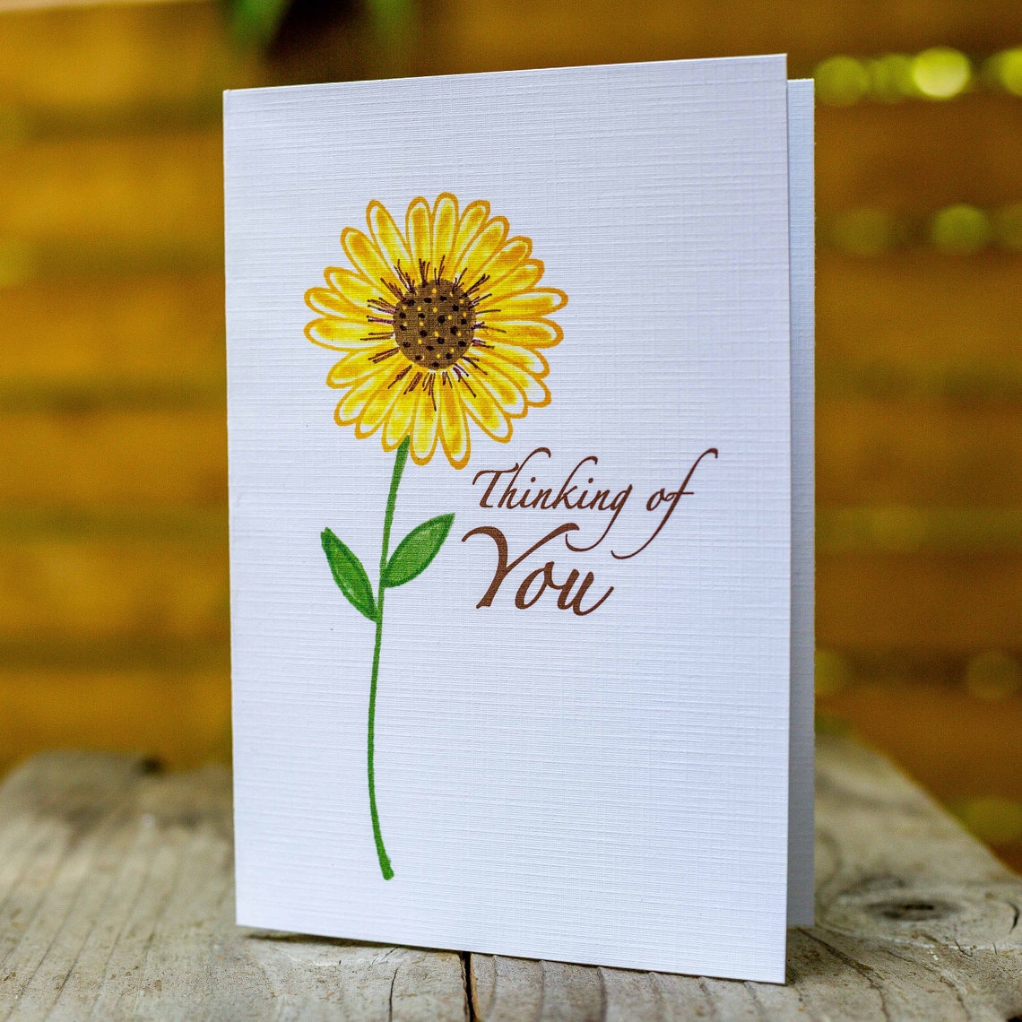 Thinking of You Sunflower Card | Etsy
