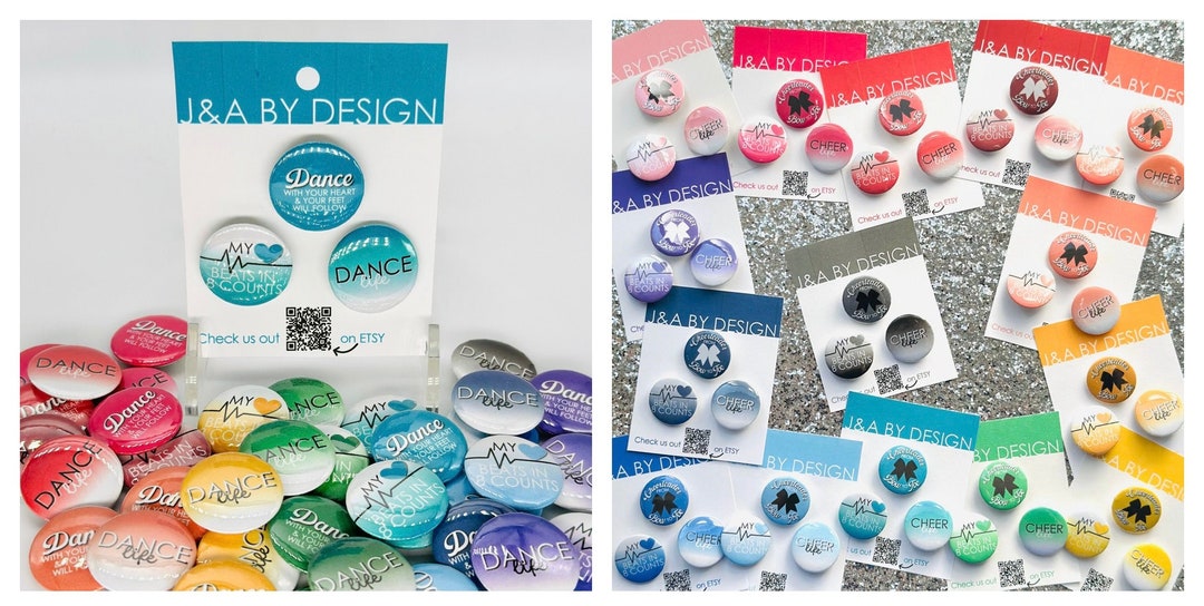 Mini Pin Back Buttons Dance, Cheer or Custom - Etsy