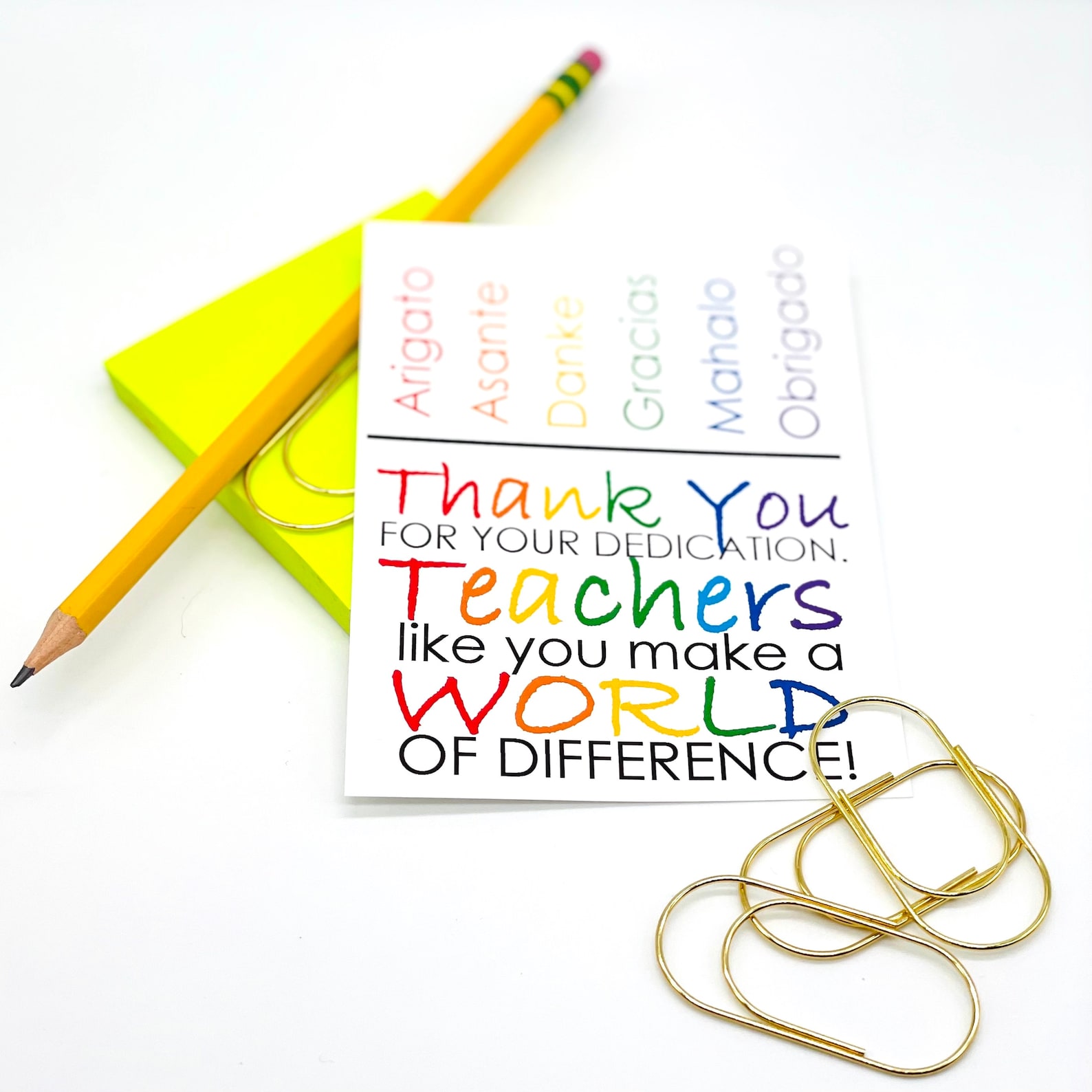 Teacher / School Staff Appreciation Message Cards Tags & - Etsy
