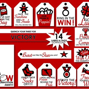 Treat Bag Tags, Labels & Inspirational Cards in Red Instant Download ...